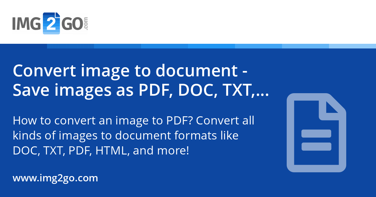 Convert image to document - Save images as PDF, DOC or TXT and more