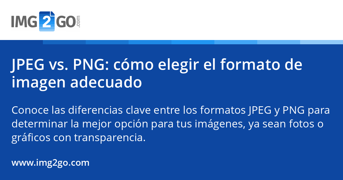 JPEG vs. PNG: cómo elegir el formato de imagen adecuado